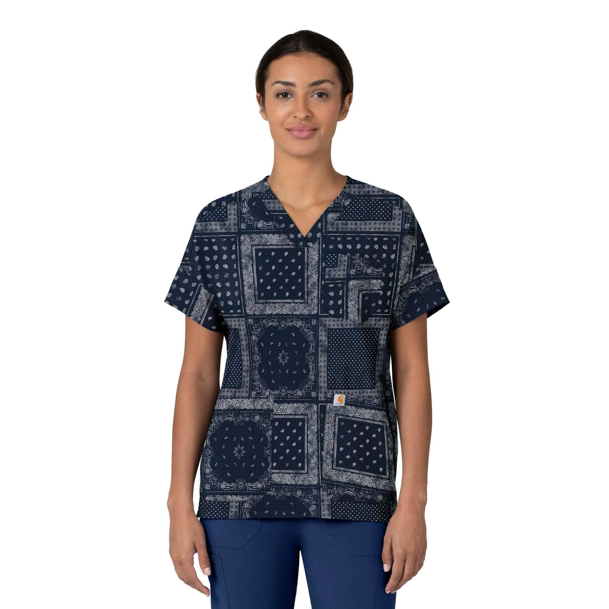 Women's Oversized V-Neck Print Scrub Top | New Clothing & Accessories ...