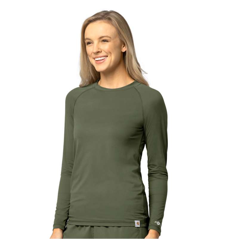 Women's Force Sub-Scrubs Performance Long Sleeve Tee | Olive | Carhartt