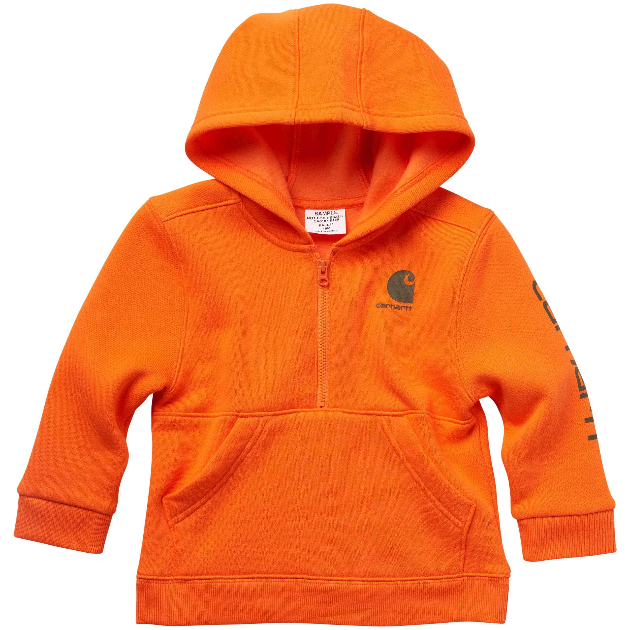 Boys Long Sleeve Half Zip Sweatshirt Infant Toddler Exotic Orange